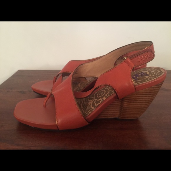 Indigo | Shoes | Nwot Indigo Orange Leather Sandals | Poshmark